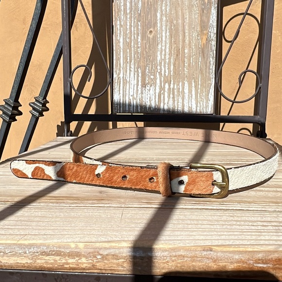 Nine West | Accessories | Cow Print Western Belt | Poshmark